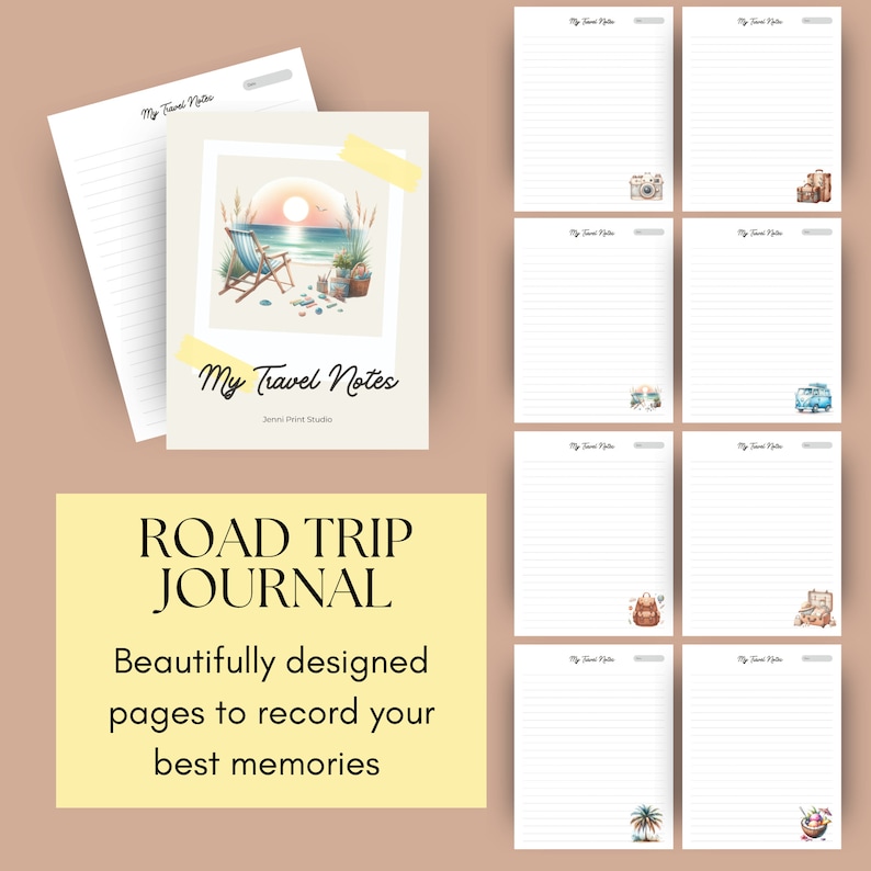 Printable Road Trip Planner & Travel Notes Journal, Kids Activities ...