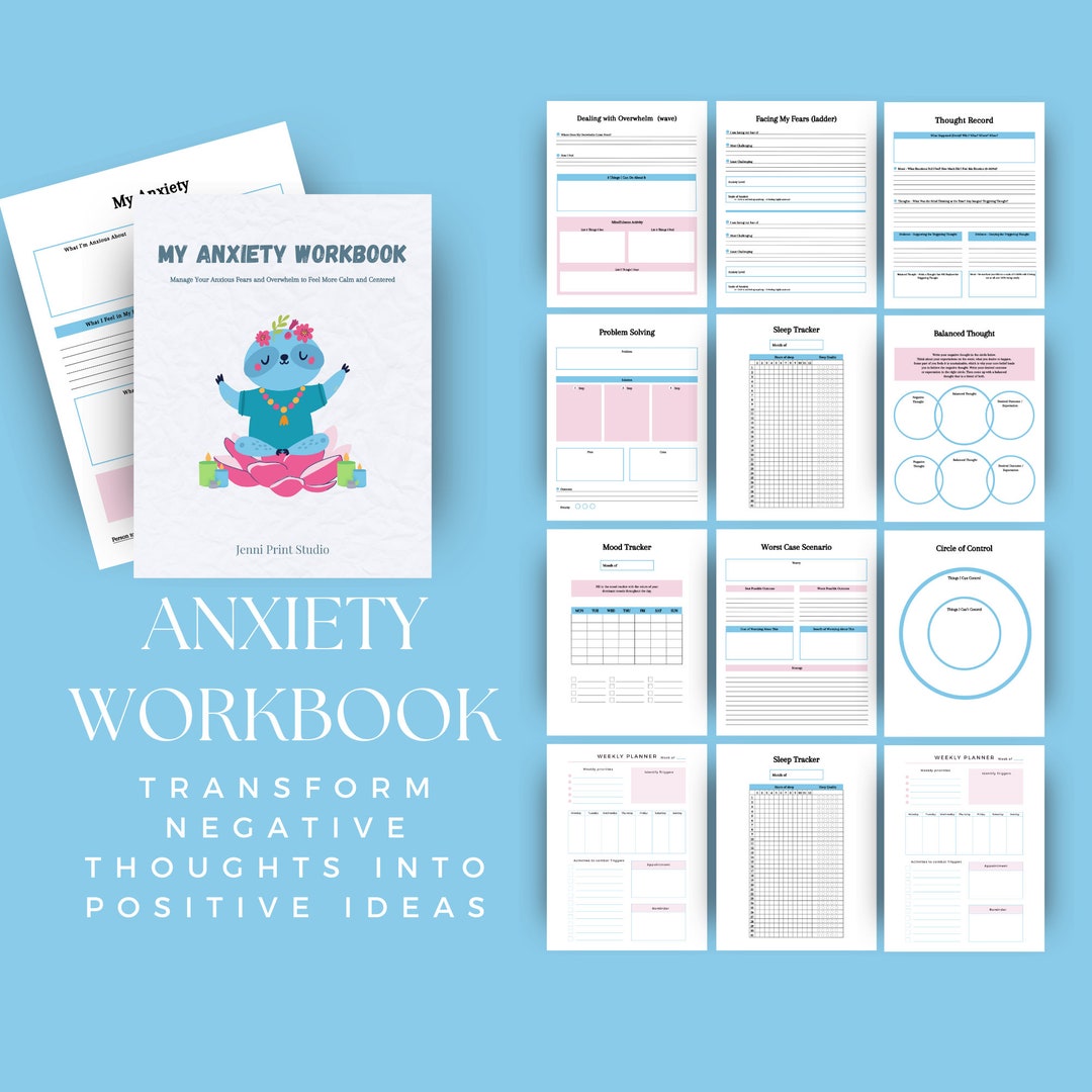 Printable Anxiety Workbook Planner, Identify Triggers, Mental Health ...