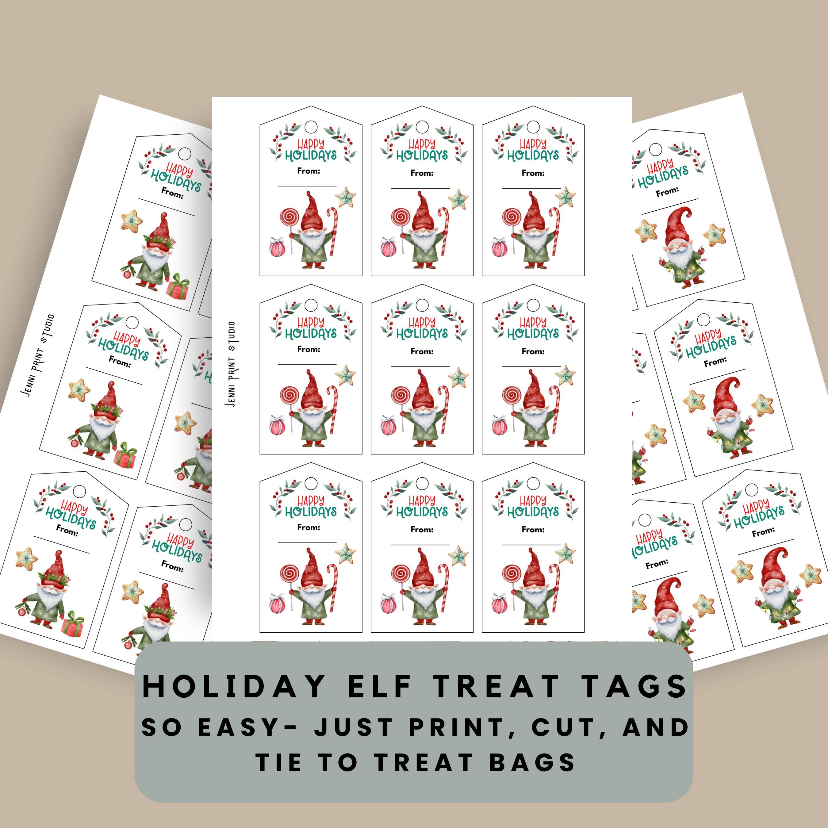 Holiday Treat Tags, Printable Gift Tags, Christmas Tag, Holiday Party ...