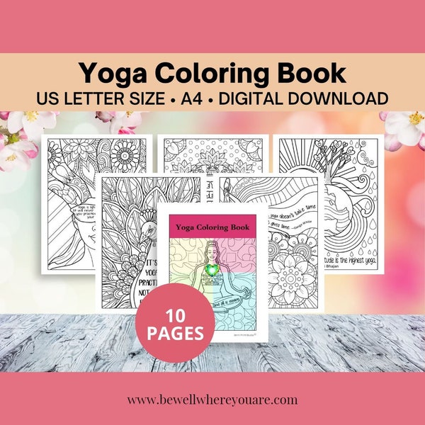 Yoga Coloring Book - Etsy