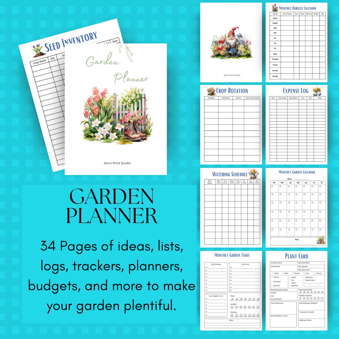 Printable Garden Planner - Gardening Plan, Journal, Organizer, Plant ...