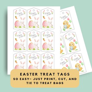Easter Treat Tags, Printable Gift Tags, Easter Basket Tag, Easter Party ...