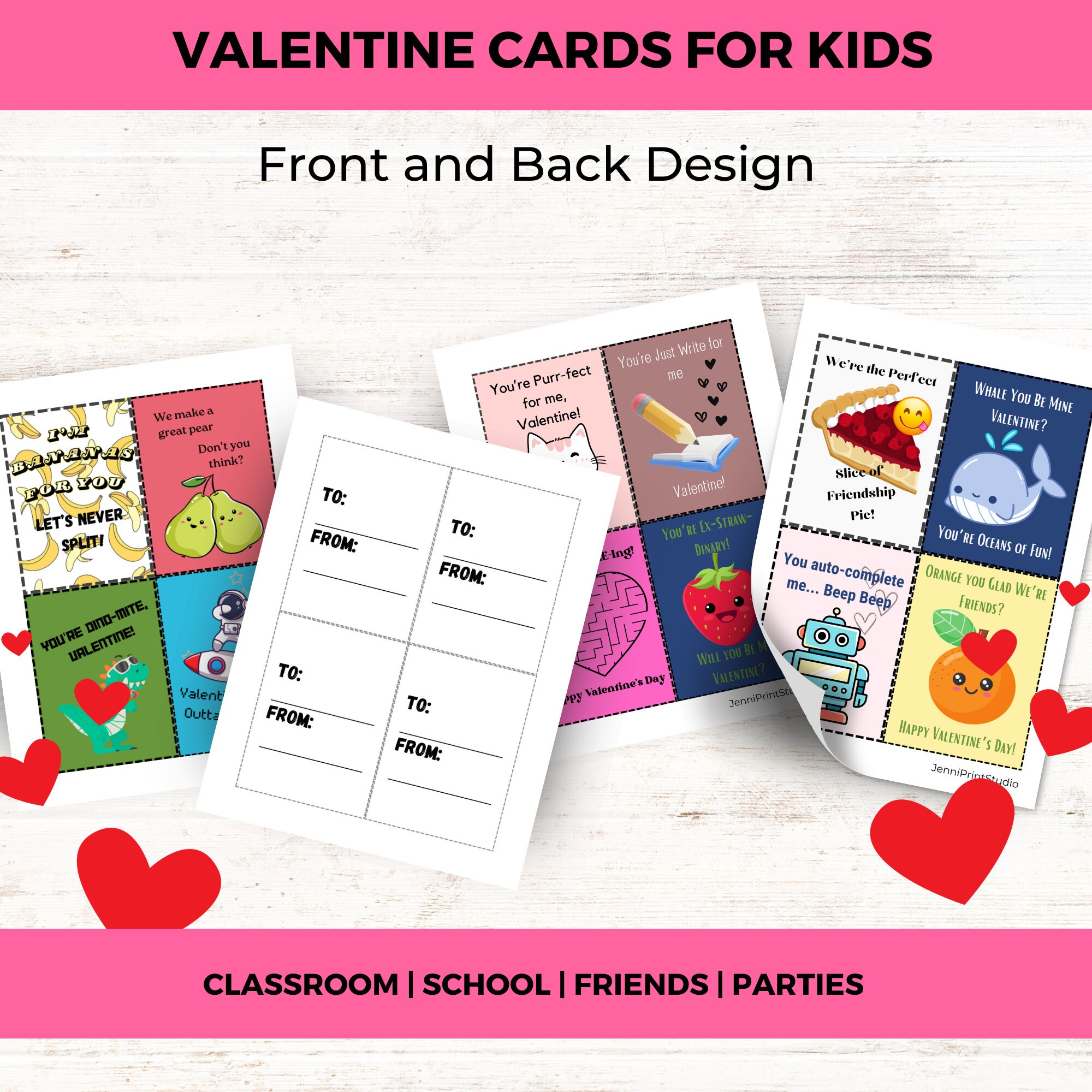 Printable Valentine Cards for Kids | Classroom Valentine's Day Cards ...