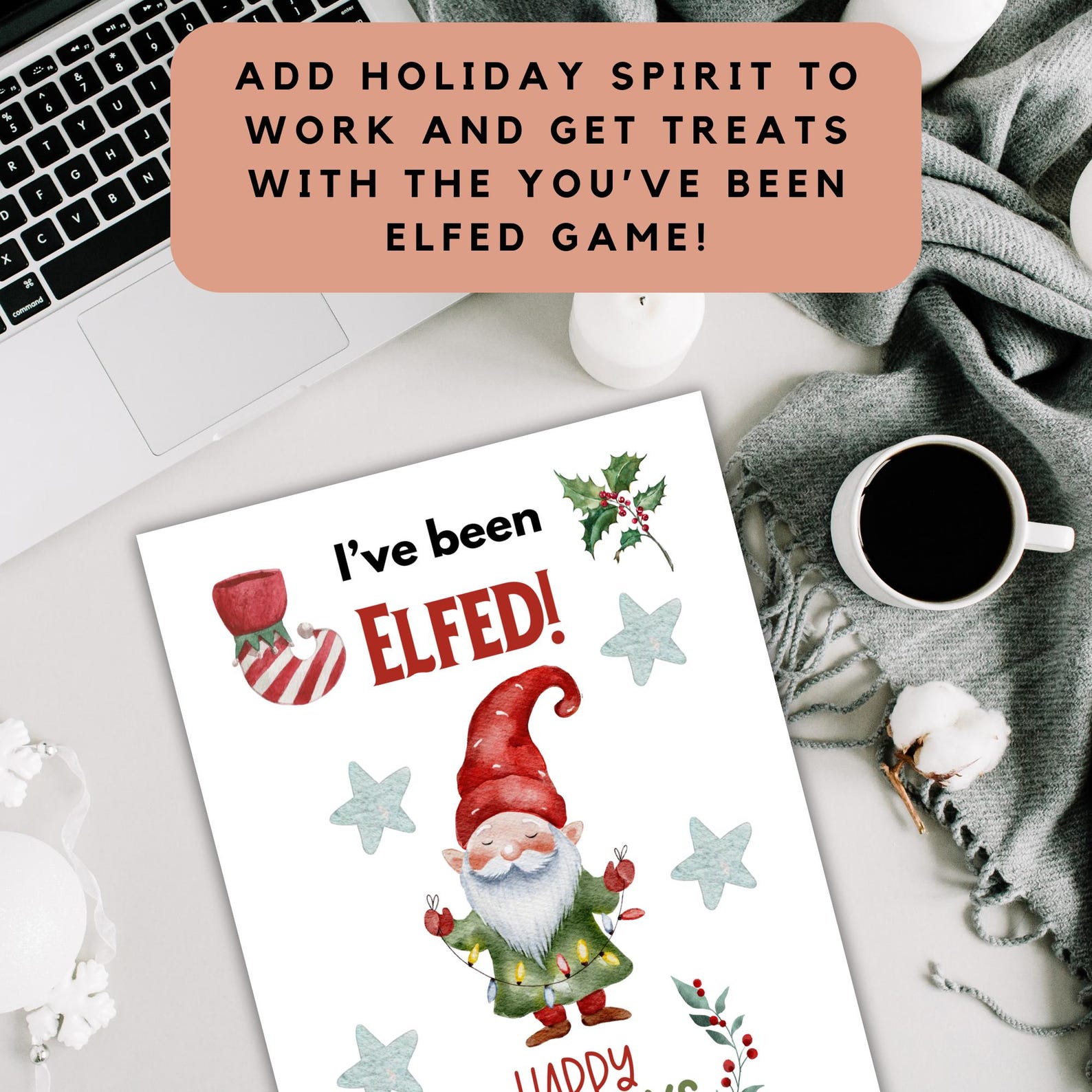 You've Been Elfed Game: Holiday Treat Exchange for Coworkers (digital ...