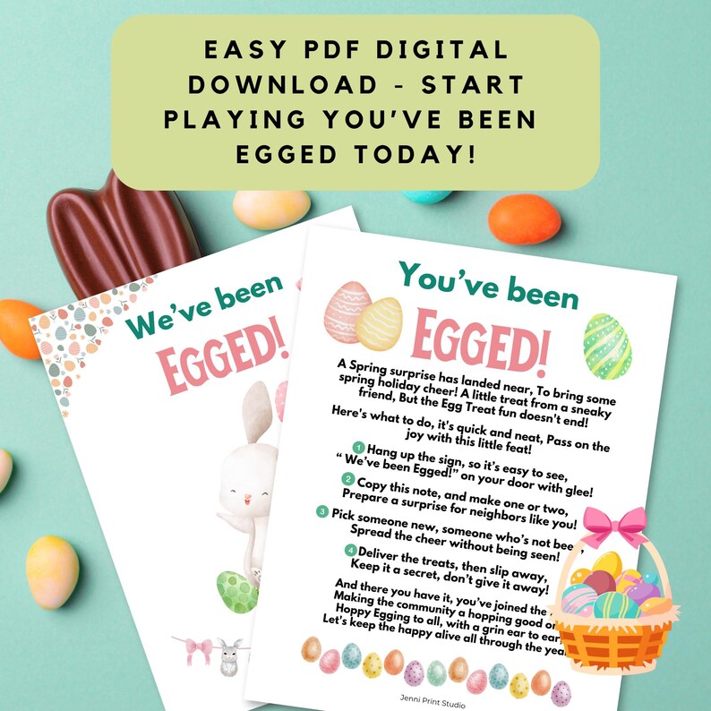 You've Been Egged Easter Game: Neighborhood Treat Exchange (printable ...