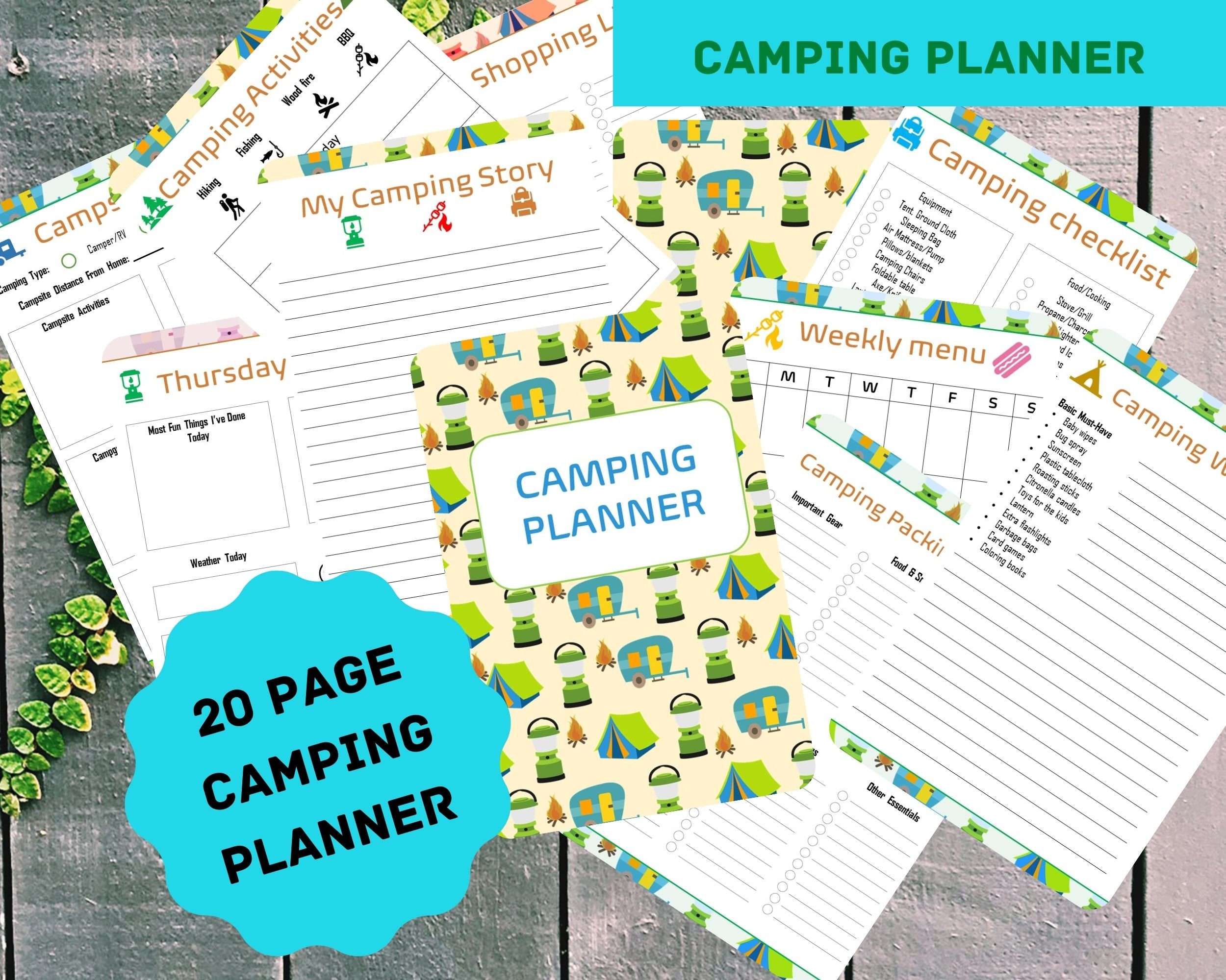 Printable Camping Planner + Journal, Perfect for Camping With Kids ...