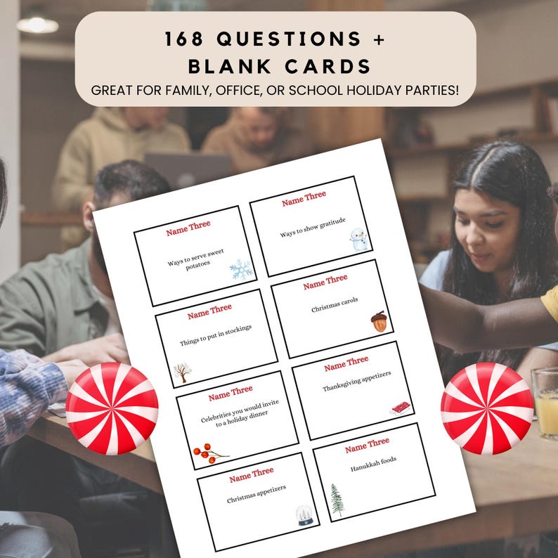 Name Three Holiday Game: Printable Family Party Activity (PDF) - Etsy