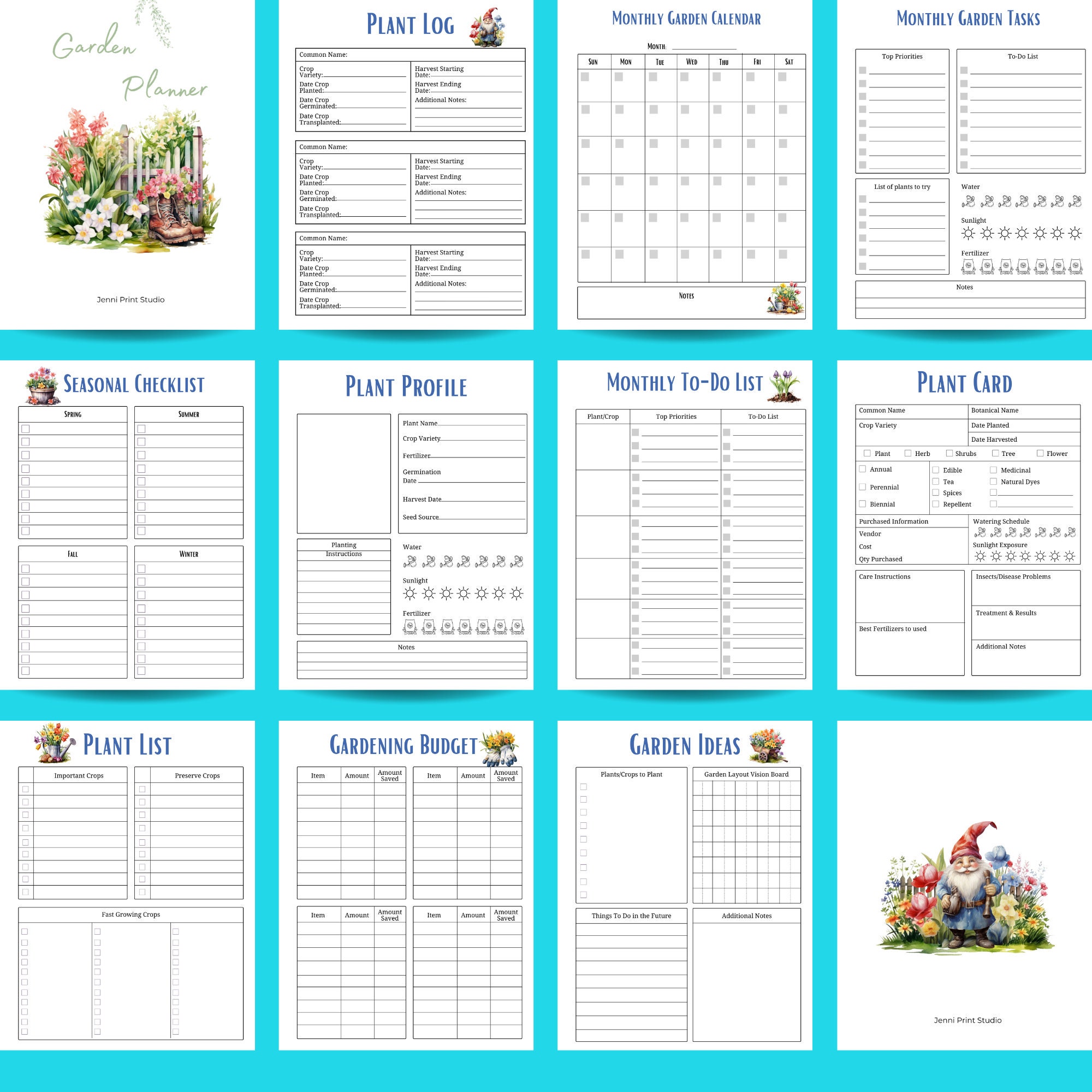 Printable Garden Planner Gardening Plan, Journal, Organizer, Plant ...