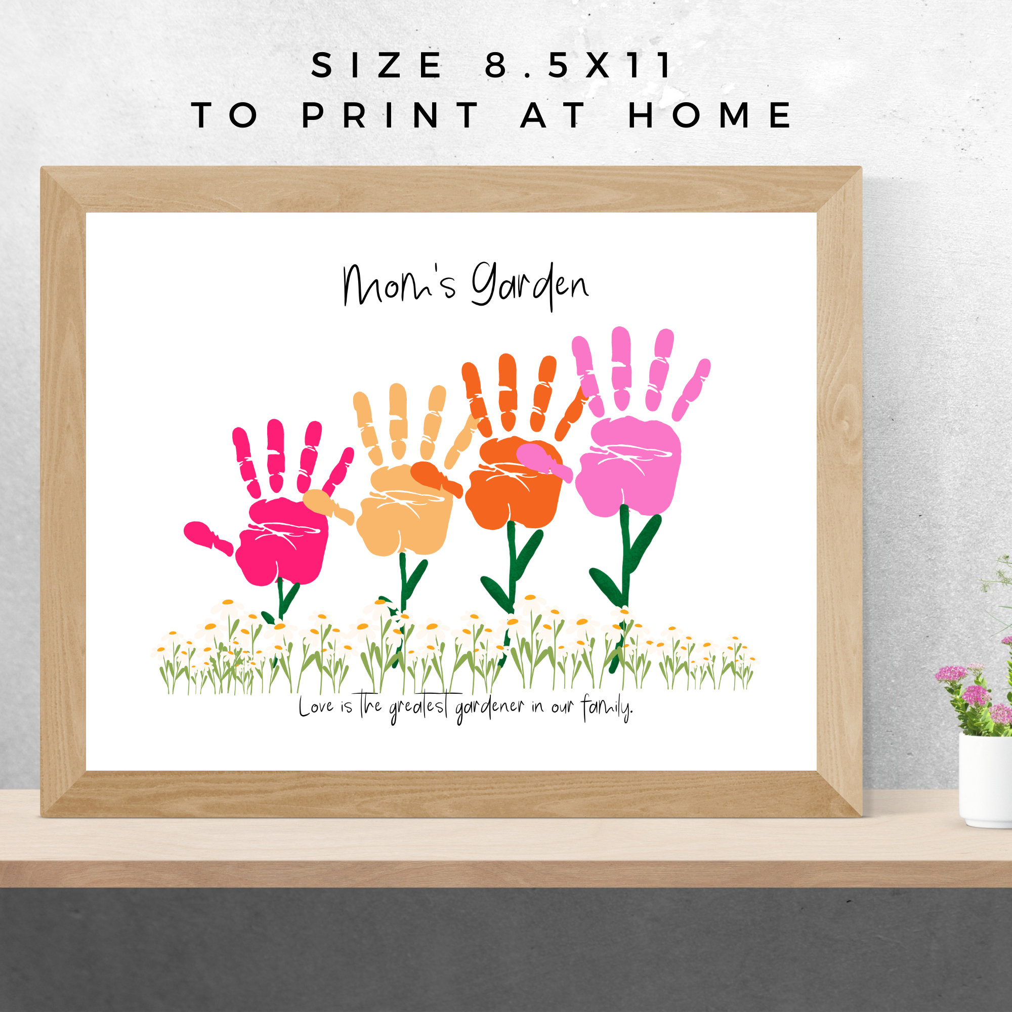 Moms Gift Childrens Handprint Art DIY Craft Print at Home Mothers Gift ...