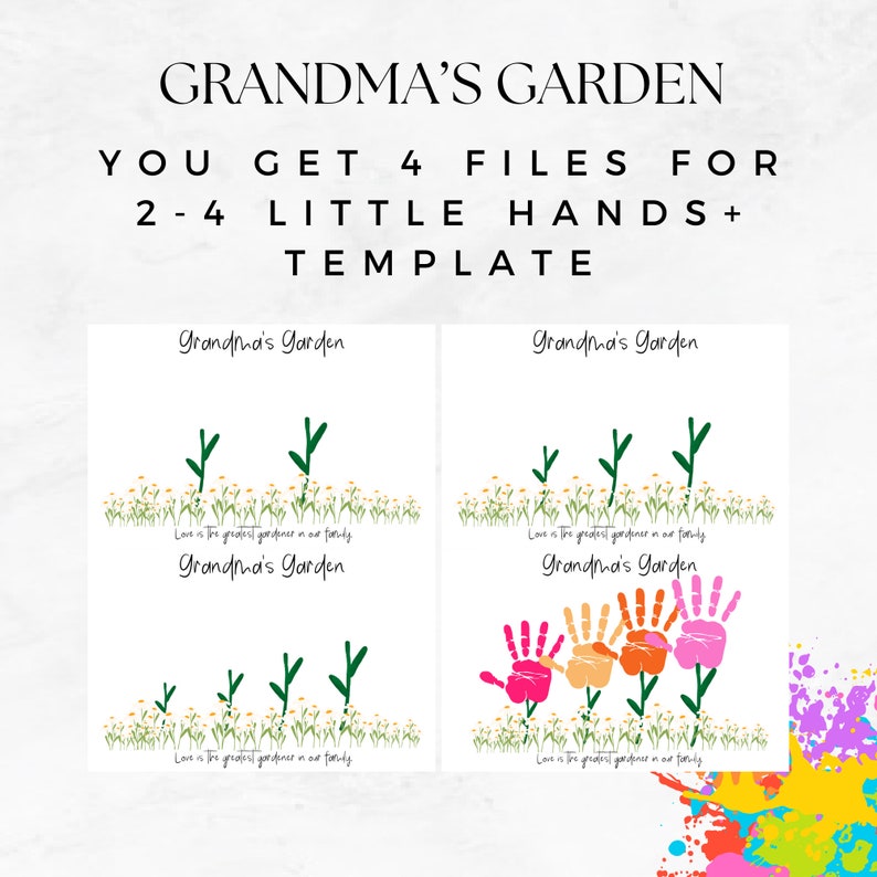 Grandma's Gift Childrens Handprint Art DIY Print at Home Grandma's ...