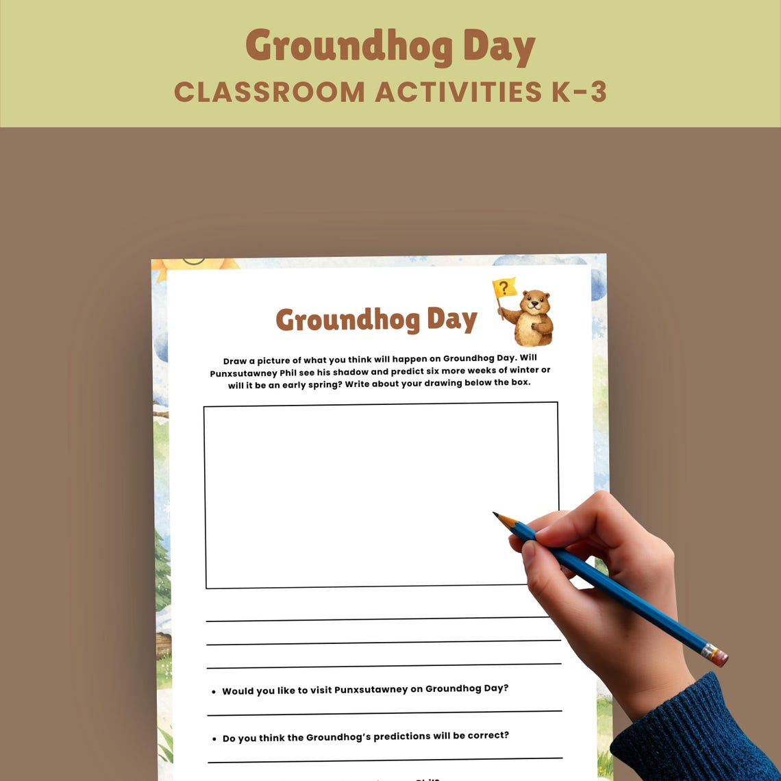Groundhog Day Classroom Activities, Grades K-3, Fun Learning Exercises ...