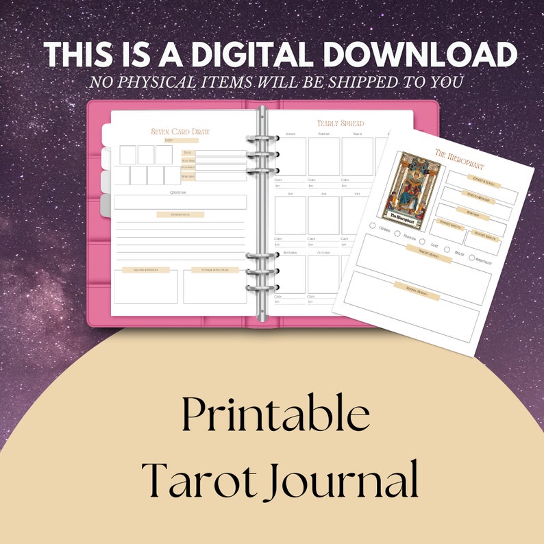 Printable Tarot Journal - Record Tarot Readings, Tarot Spreads, Tarot ...