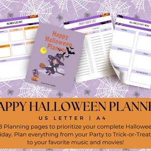 Happy Halloween Planner: Printable Costume Party Planner, Decorating ...