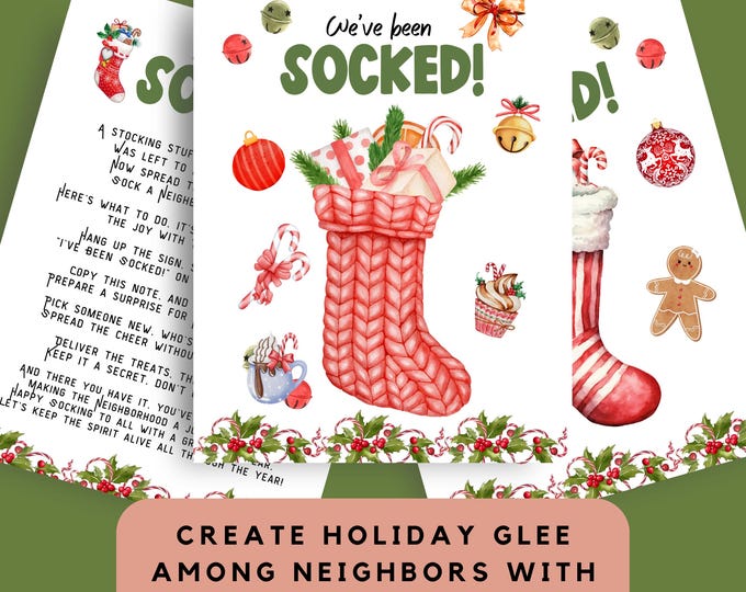 You've Been Socked Secret Holiday Treat Exchange Game for Neighbors ...