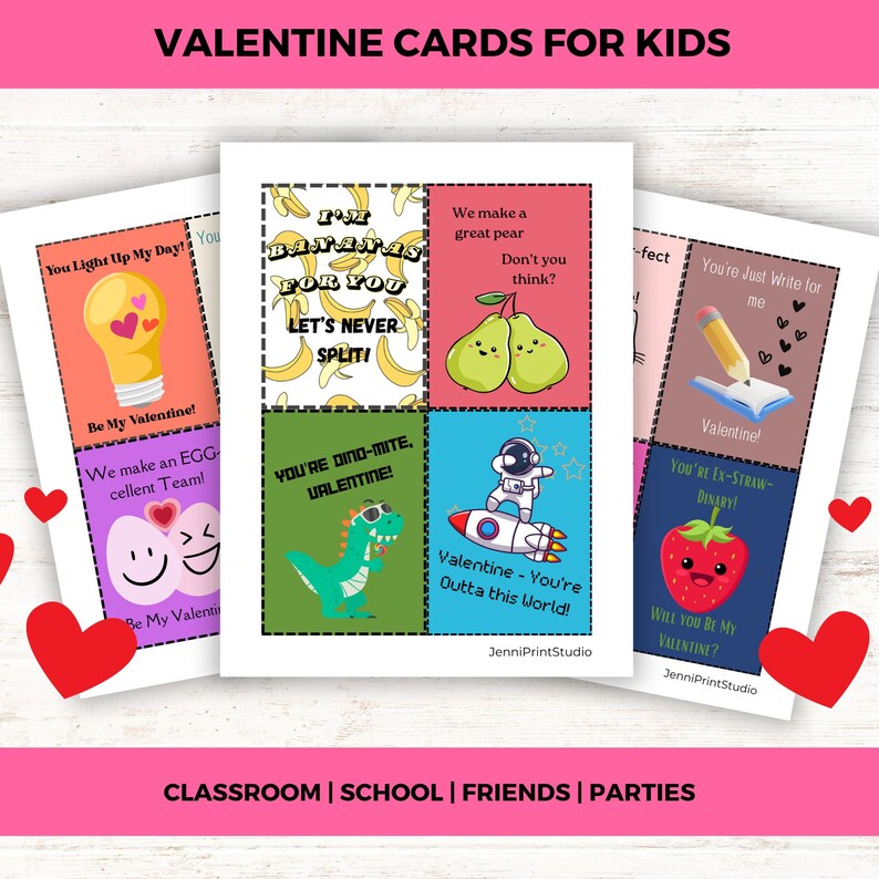 Printable Valentine Cards for Kids | Classroom Valentine's Day Cards ...