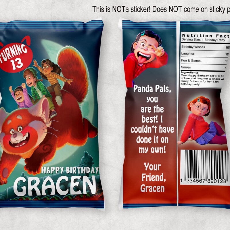 Turning Red Chip Bag - Etsy