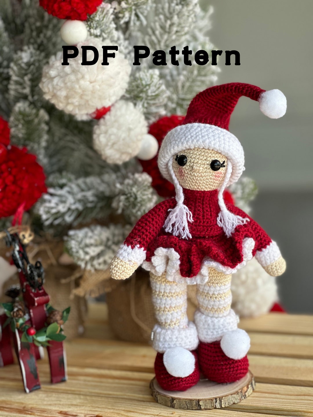 Jolly Jingle Santa Doll Crochet Pattern (PDF Pattern) - Etsy