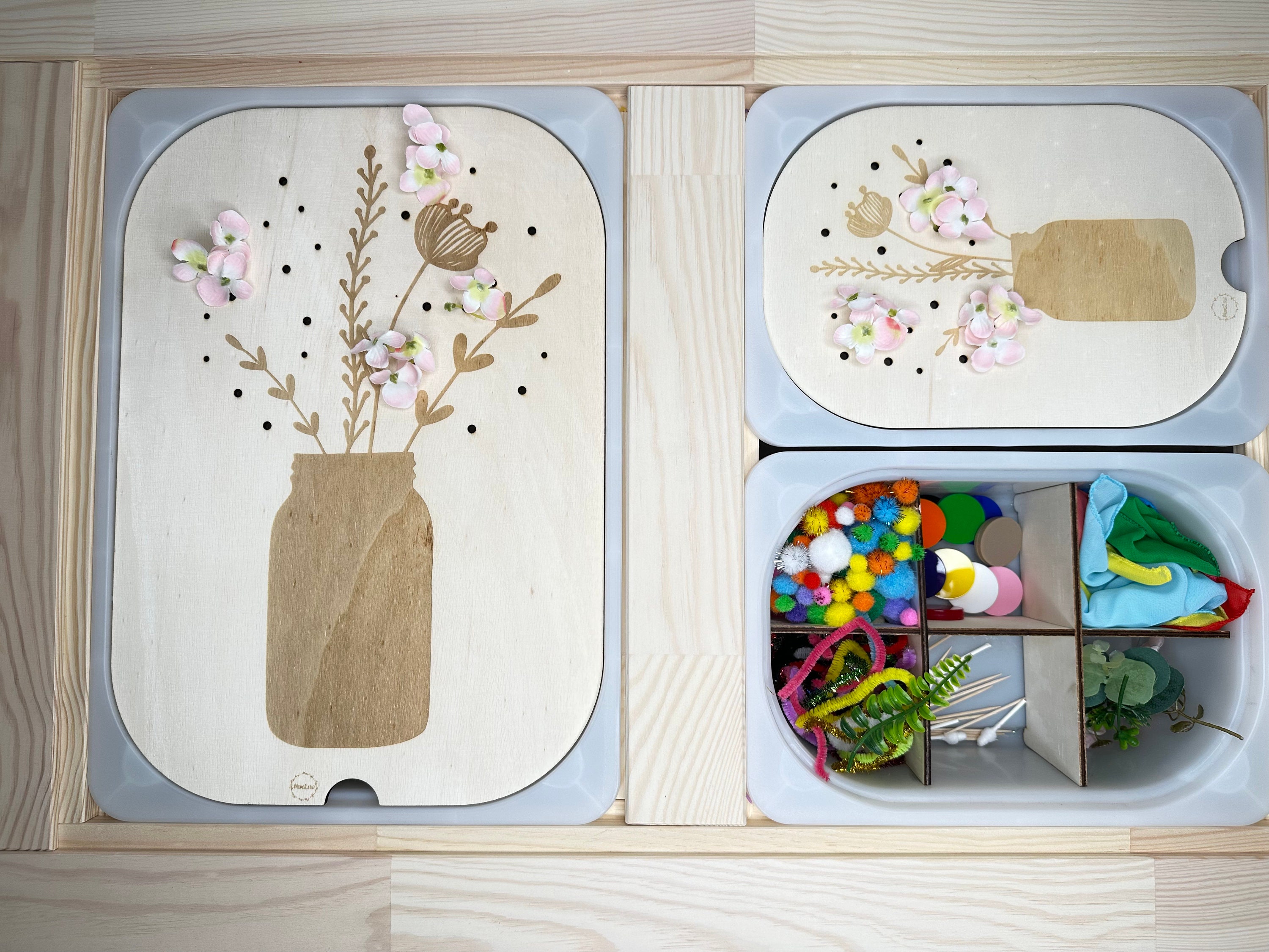 Activity Plate Trofast Ikea Flisat Flowers Fine Motor Skills Montessori ...