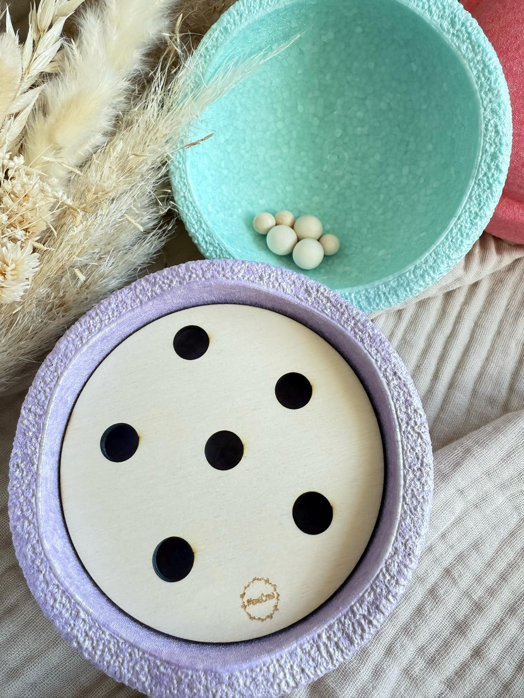 Mini Activity Board Ball Course Made of Wood for Stacking Blocks Ø 13.5 ...