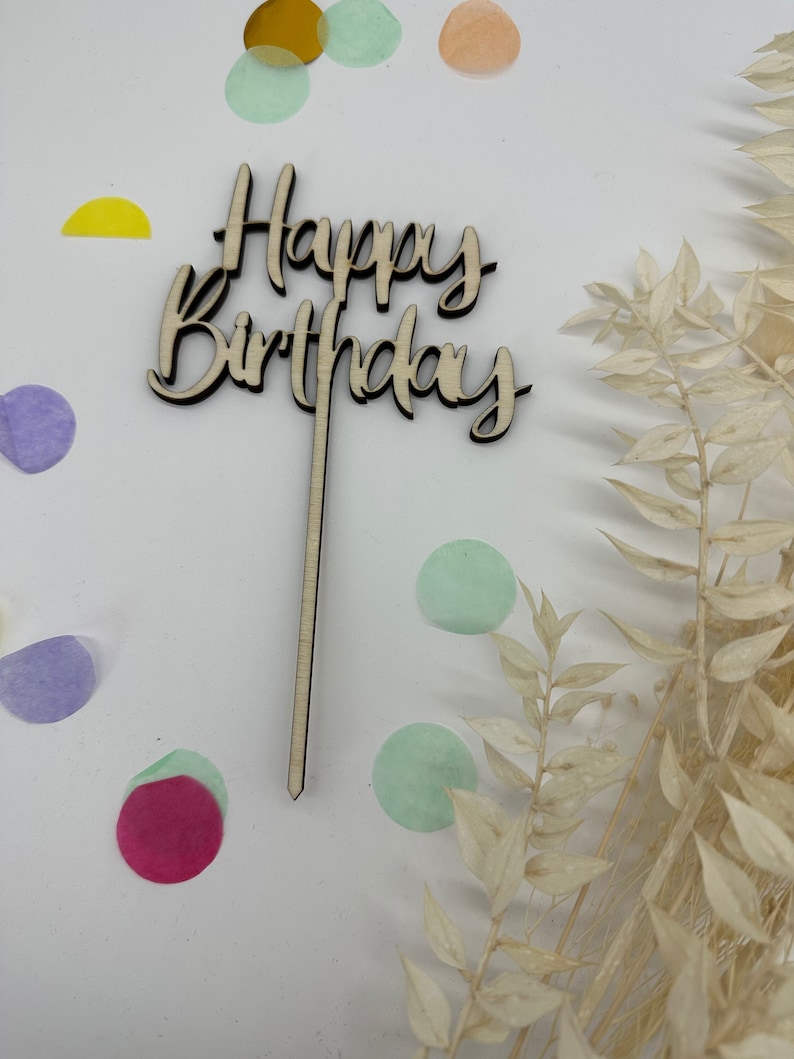Caketopper Happy Birthday, Caketopper Birthday, Cake Topper, Cake Plug ...