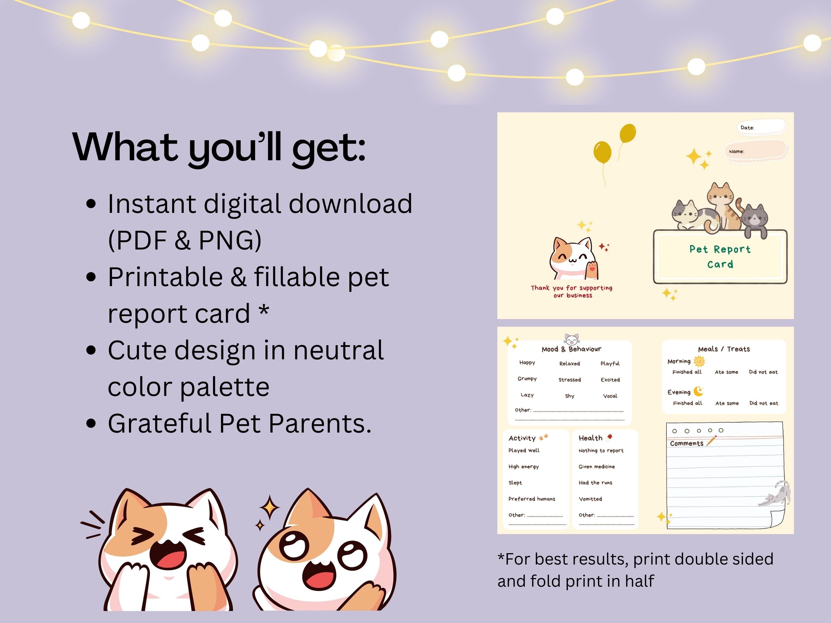 Cat/pet Report Card - for Cattery/pet Boarding Business, Pet Sitters - Etsy