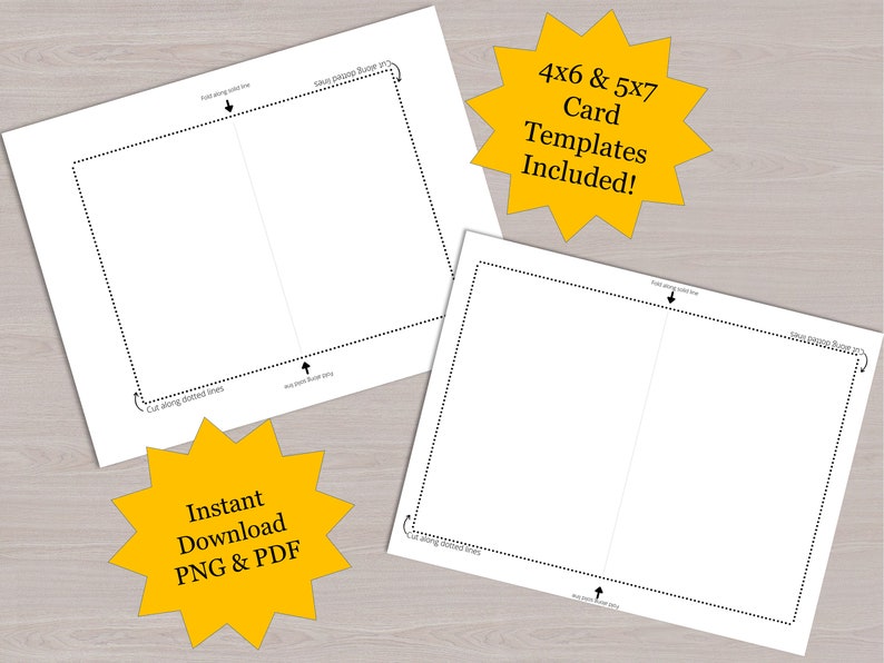 Greeting Card Templates 5x7 & 4x6/instant Download PDF Png/portrait and ...