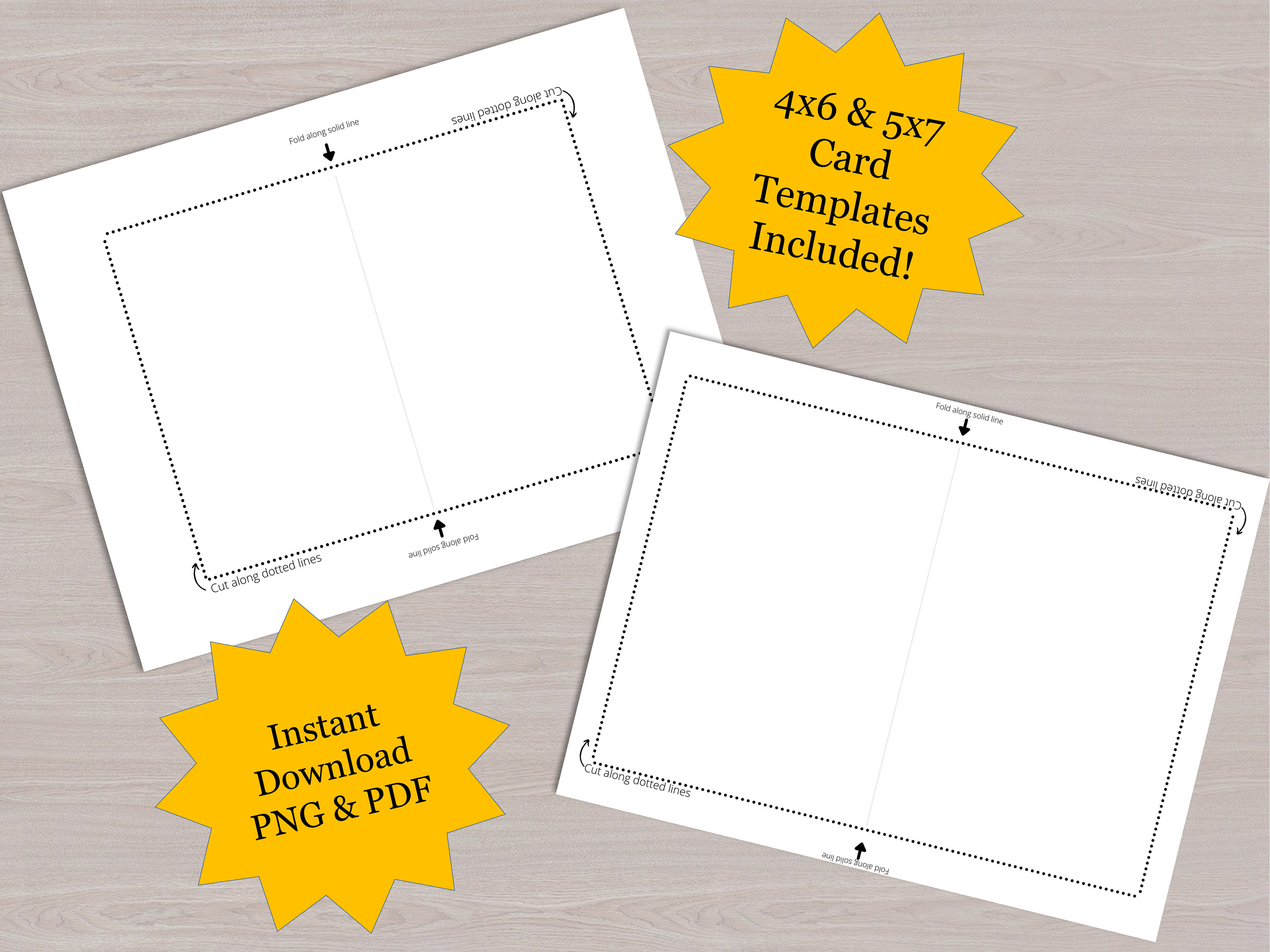 Greeting Card Templates 5x7 & 4x6/instant Download PDF Png/portrait and ...