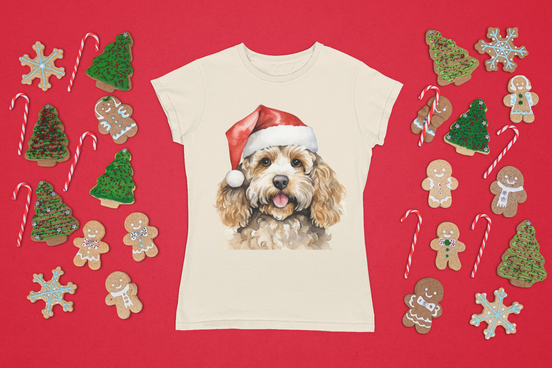 Christmas Cockapoo Clipart Set 16 Watercolor Illustrations Commercial ...