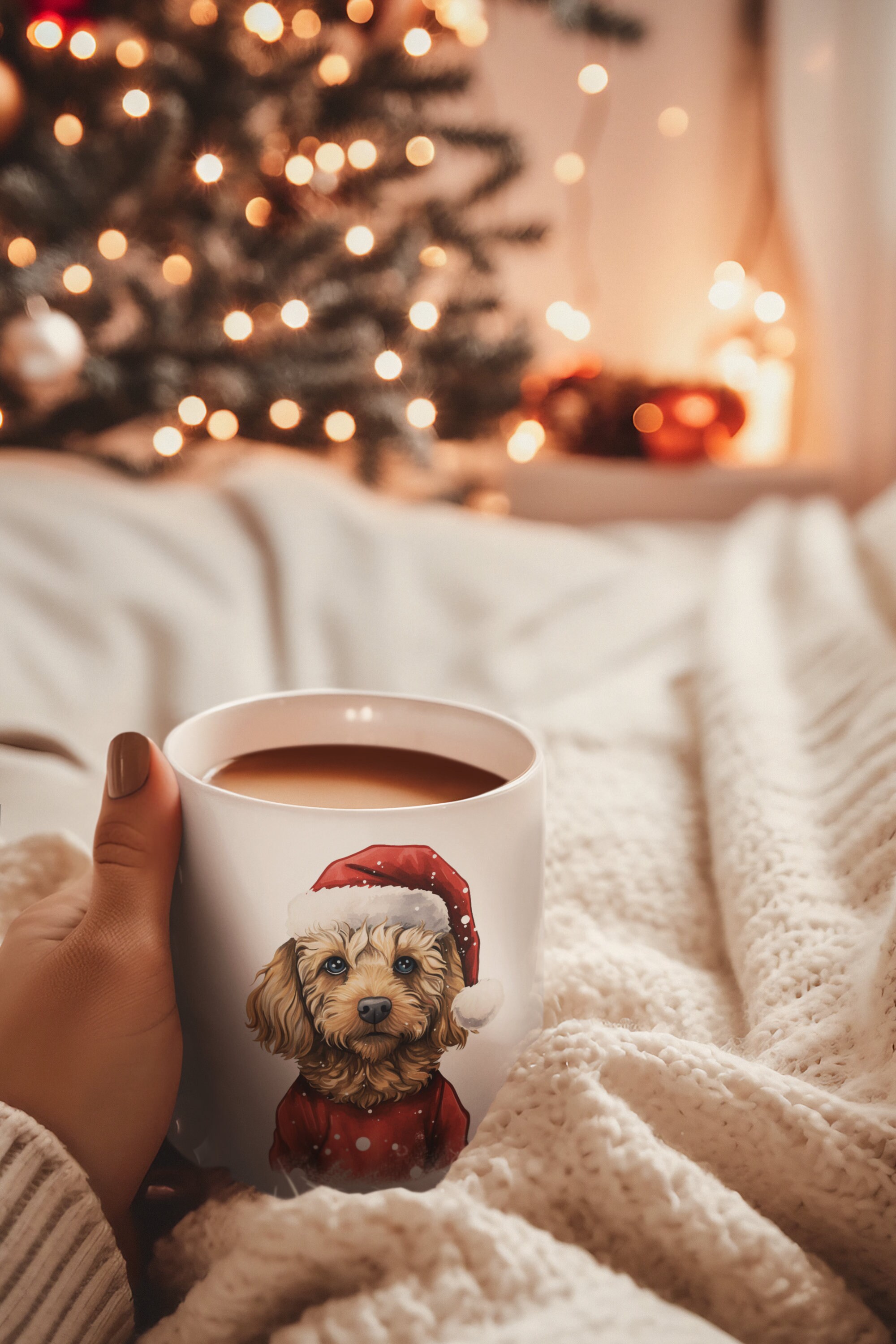 Christmas Cockapoo Clipart Set 16 Watercolor Illustrations Commercial ...