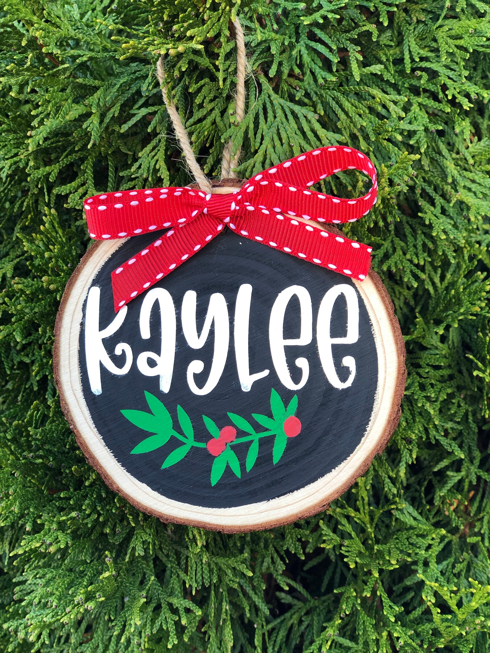 Wood Slice Ornament, Personalized, Christmas, Customized Ornament, Name ...