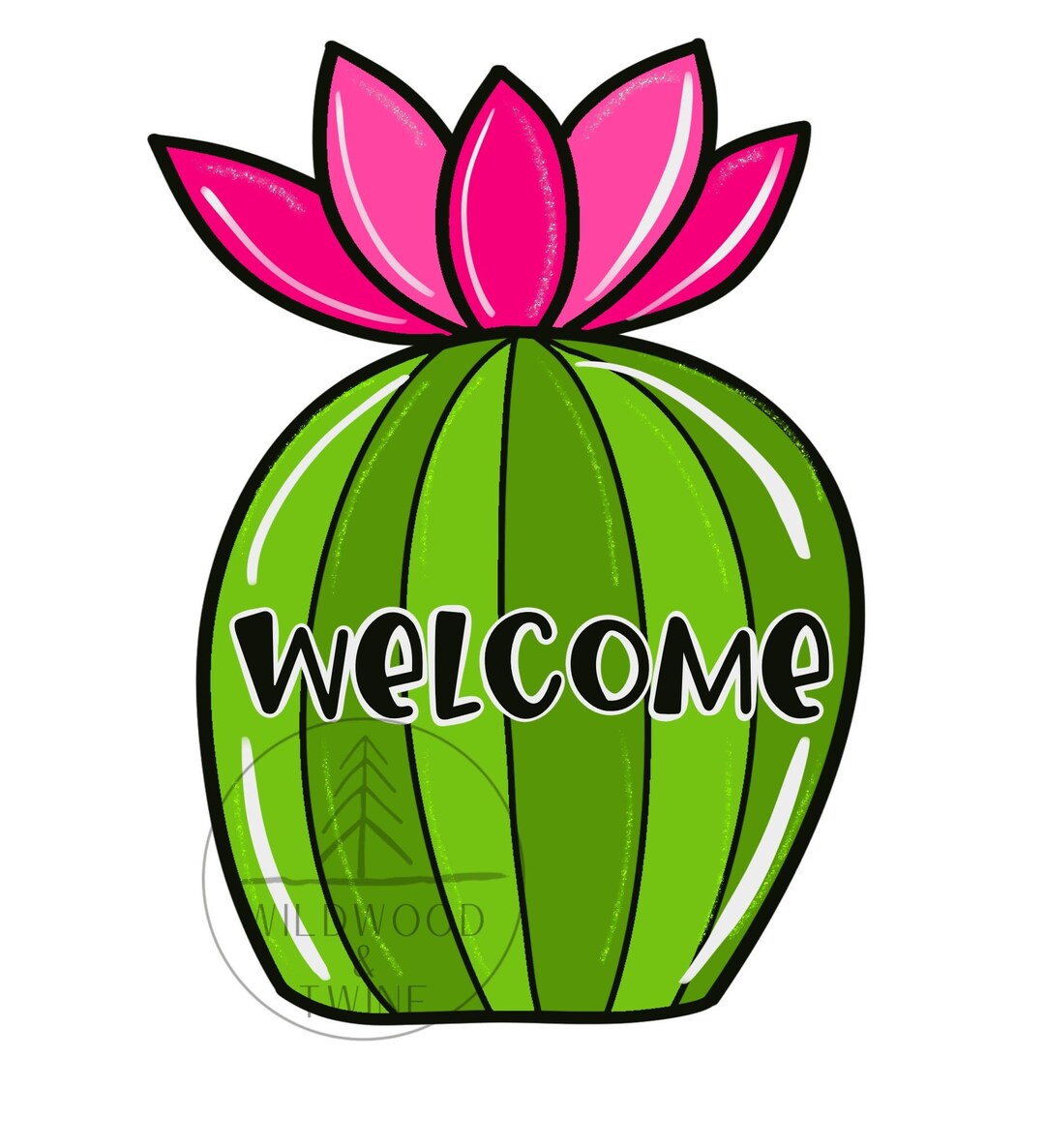 TEMPLATE Welcome Cactus Door Hanger Template, Summer Door Hanger ...