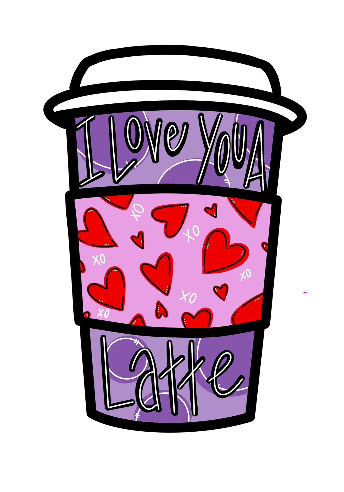 TEMPLATE I Love You A Latte, Door Hanger Template, Valentine's Day ...