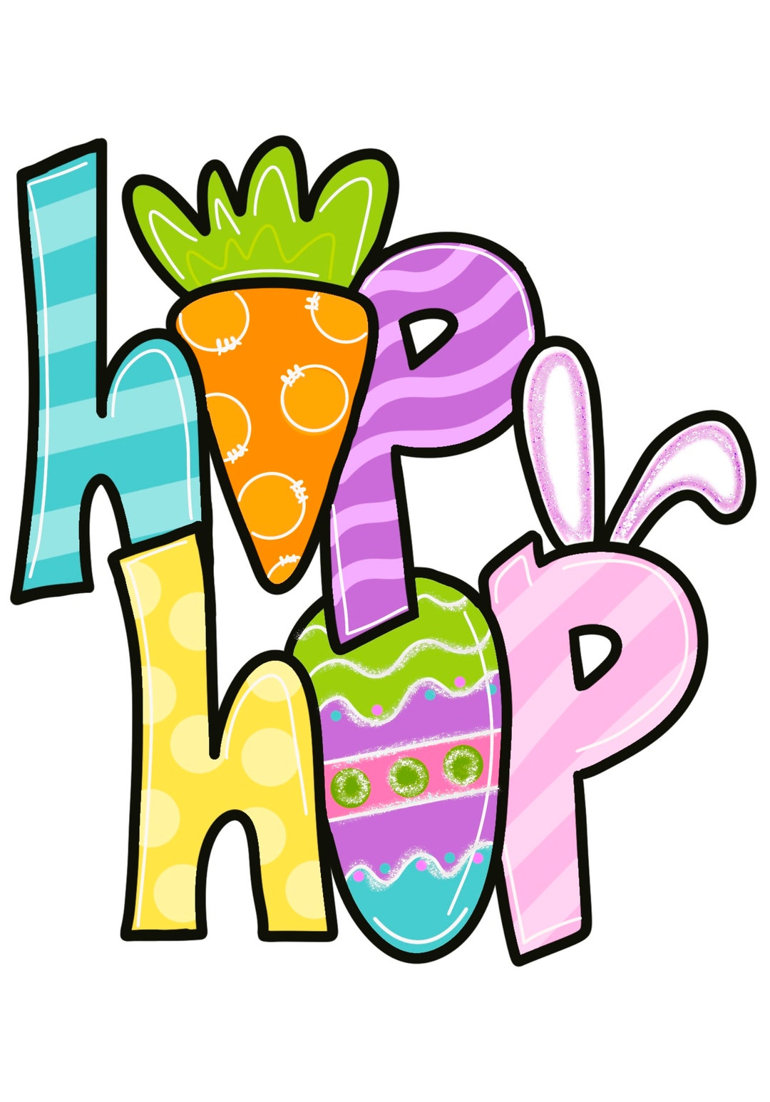 TEMPLATE Hip Hop Easter Door Hanger Template, Easter Door Hanger ...