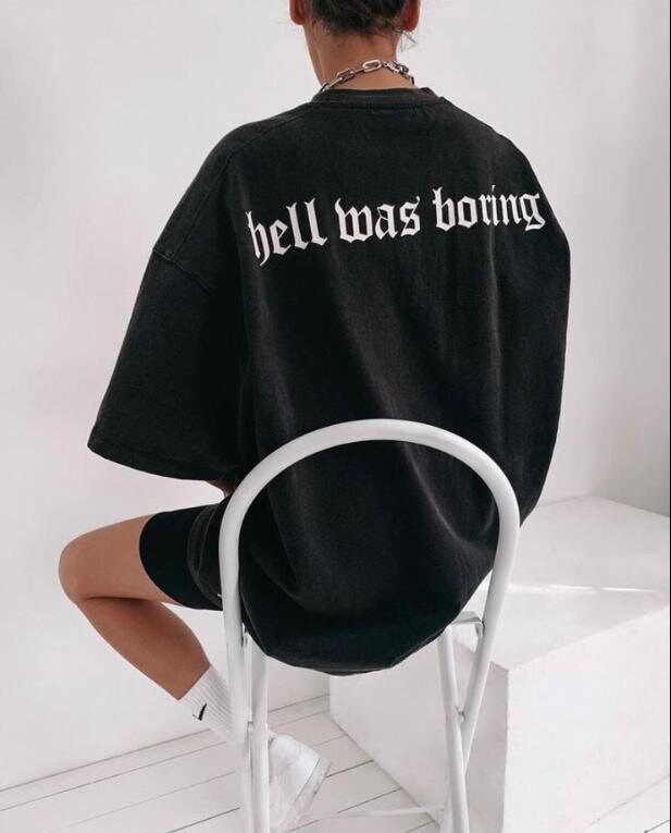 Oversize Hell Was Boring T-shirt - Etsy