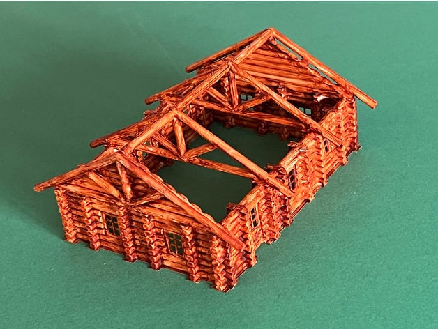 Authentic-looking 3D Printed Log Building Perfect for Model Railroads ...