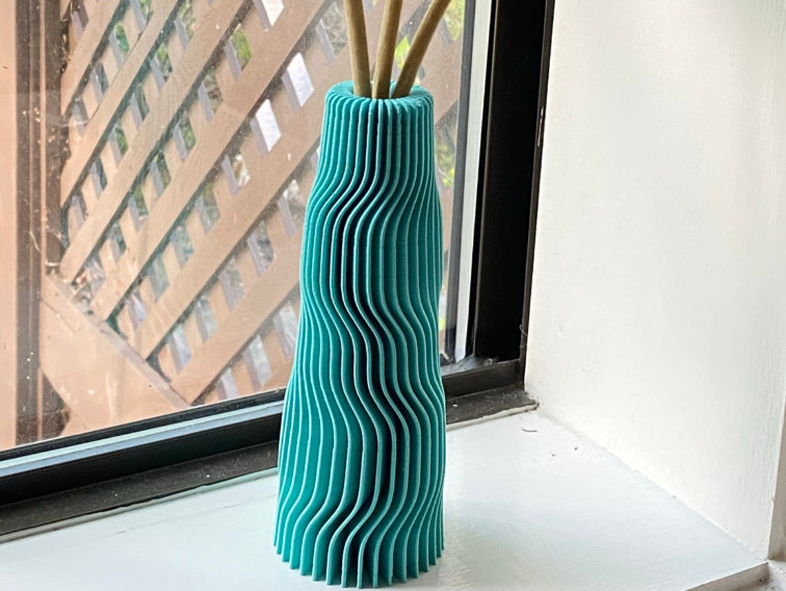 Stratum-vase Cylindrical Round Textured Vase Edge - Etsy