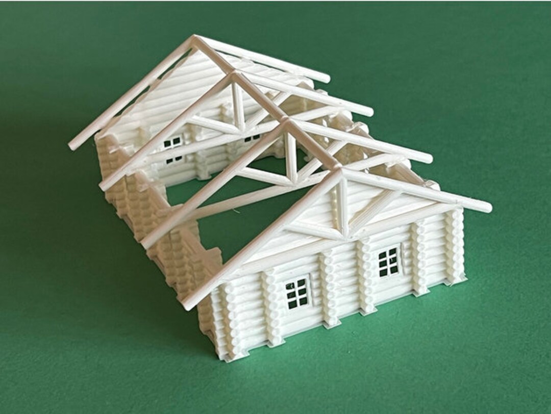 Authentic-looking 3D Printed Log Building Perfect for Model Railroads ...