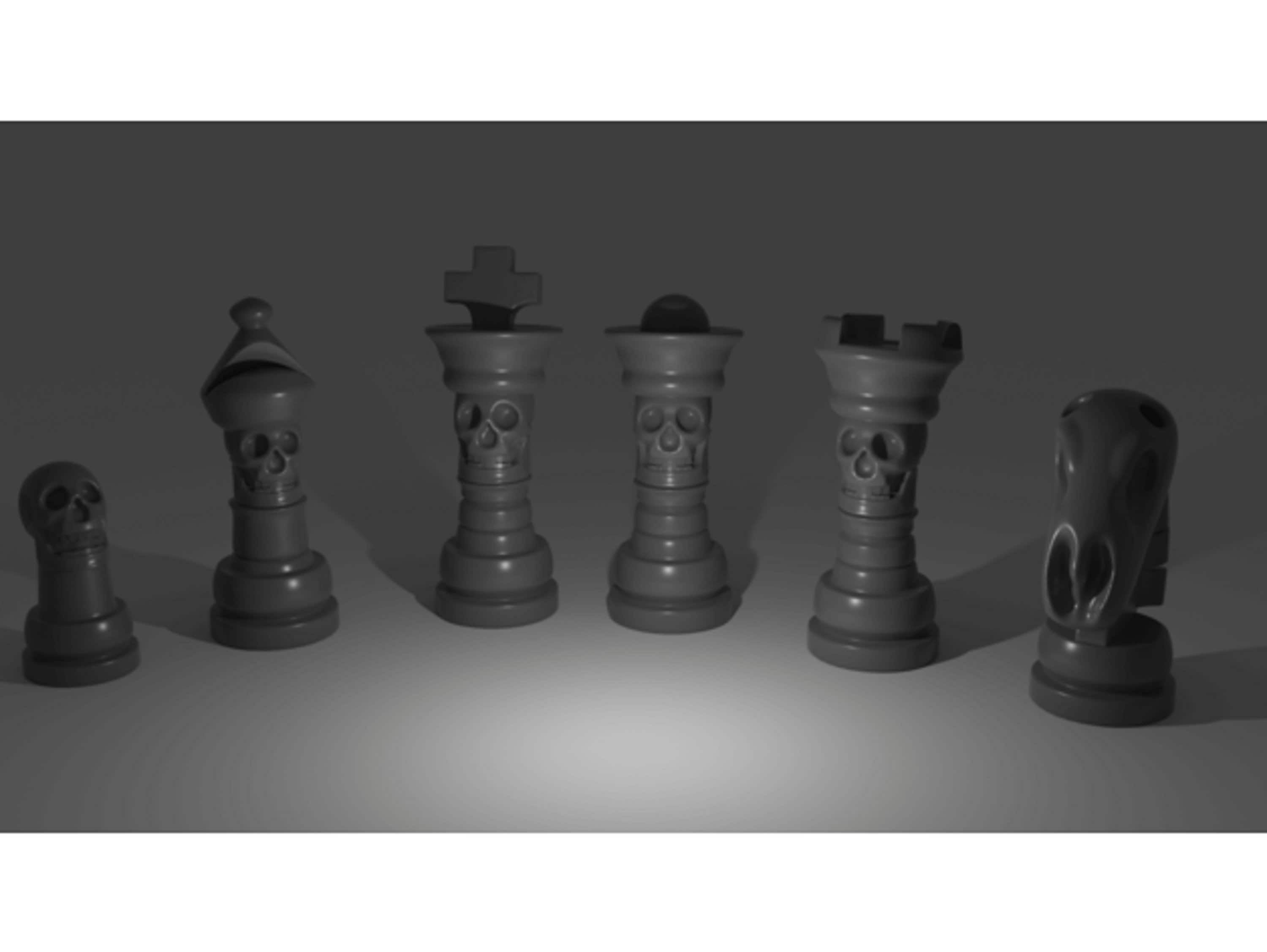 Skull Chess Set: Unique 3D Printed Game Pieces 6 Pcs - Etsy