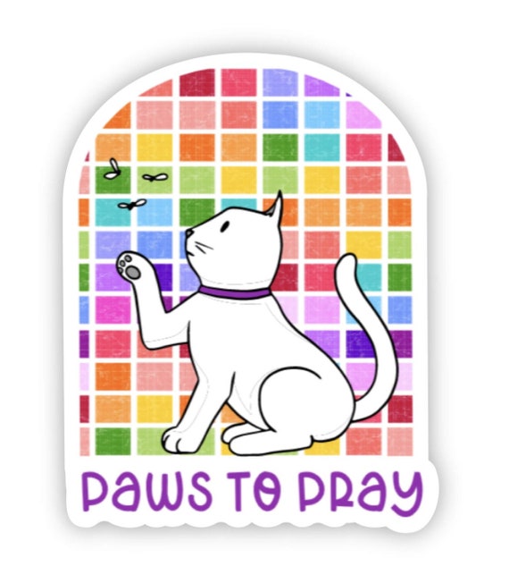 Paws to Pray Die-cut Sticker Featuring the Church Merch Store | Etsy