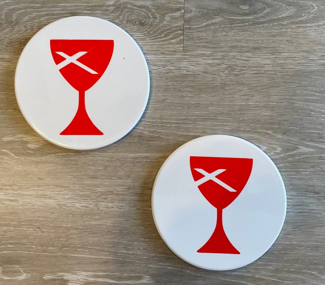 Red Chalice Coasters Featuring the Denominational Symbol of the ...