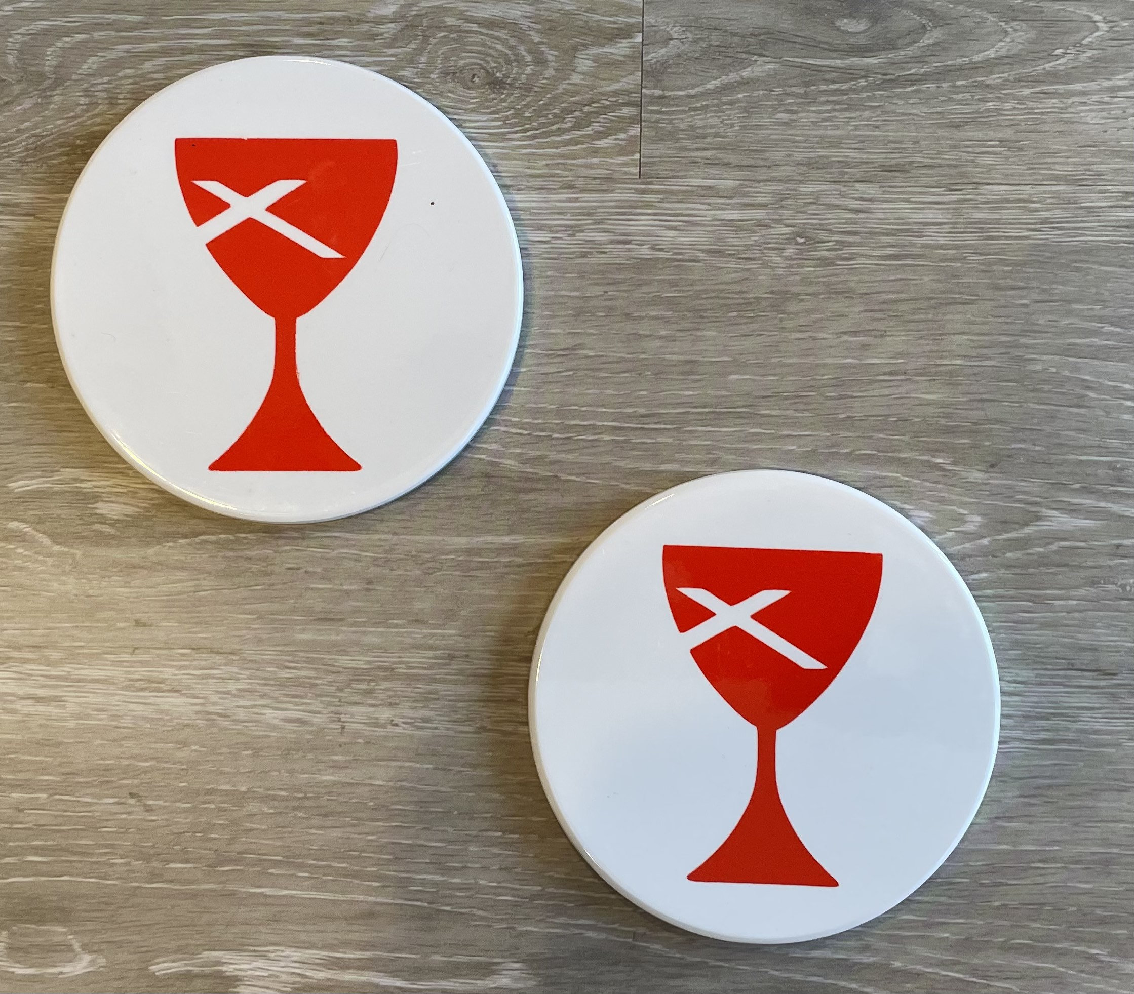 Red Chalice Coasters Featuring the Denominational Symbol of the ...