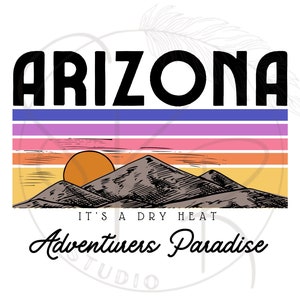 Retro Arizona Sunset L Printable Design Print on Demand PNG SVG Digital ...