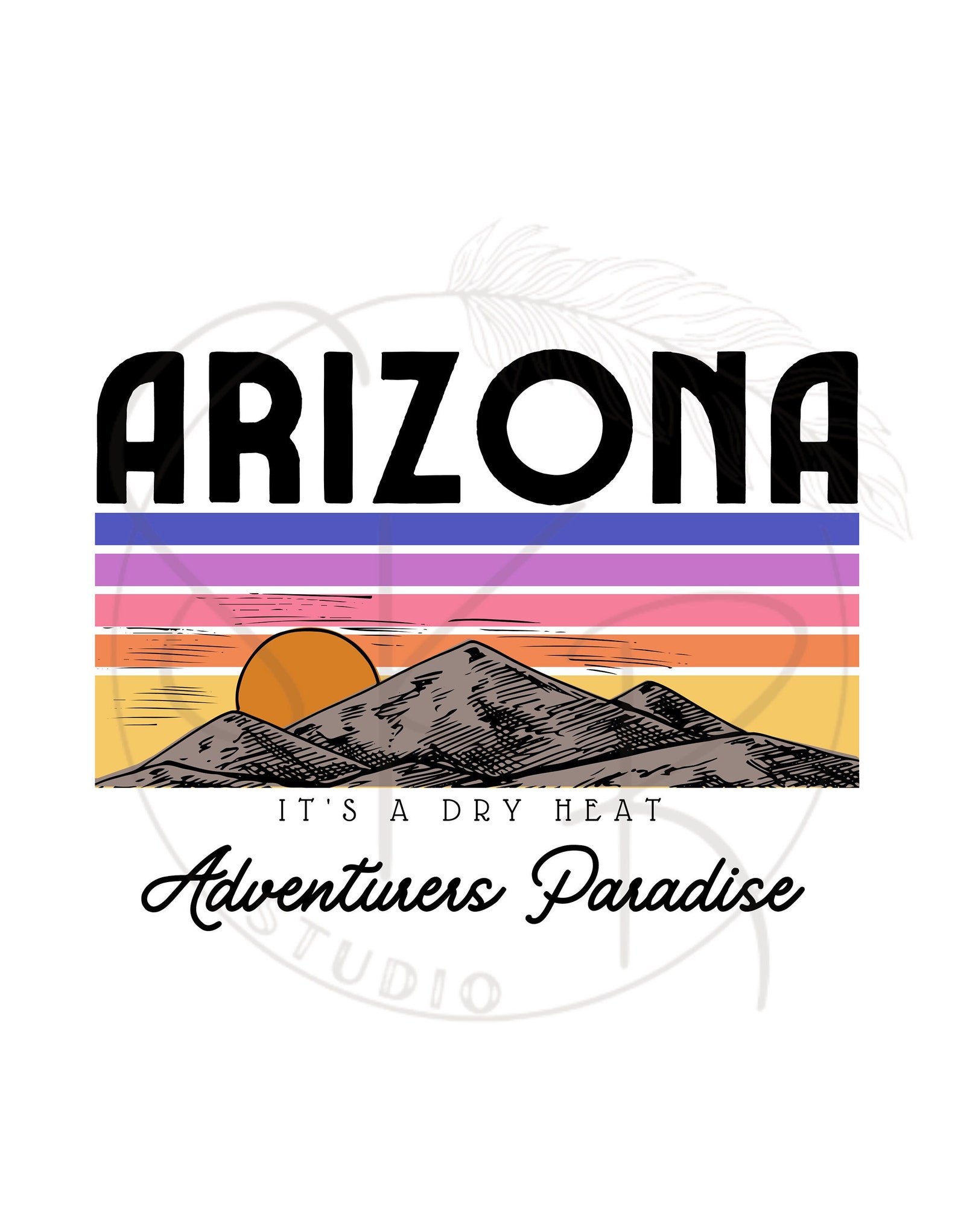 Retro Arizona Sunset L Printable Design Print on Demand PNG SVG Digital ...