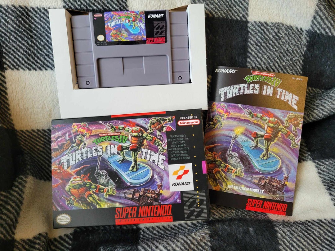 TMNT IV: TURTLES in Time - Super Nintendo Game With Custom Box and ...