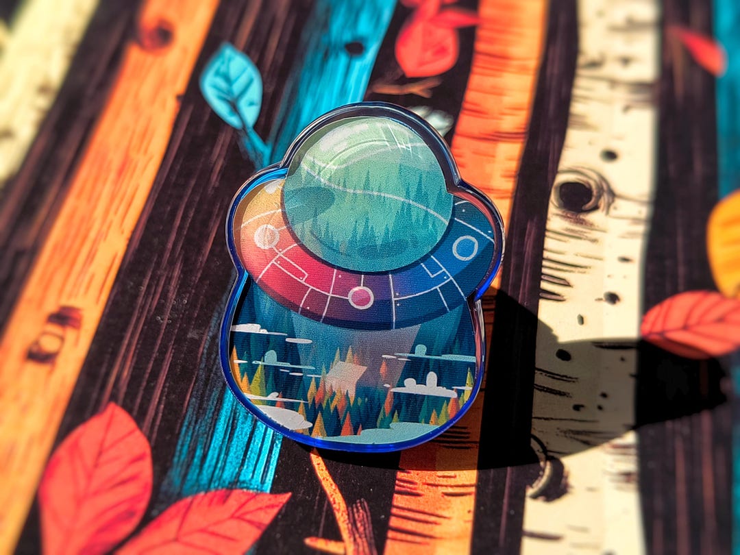 UFO Space Pin | Alien Plate Spaceship Pin | Alien Abducting House ...