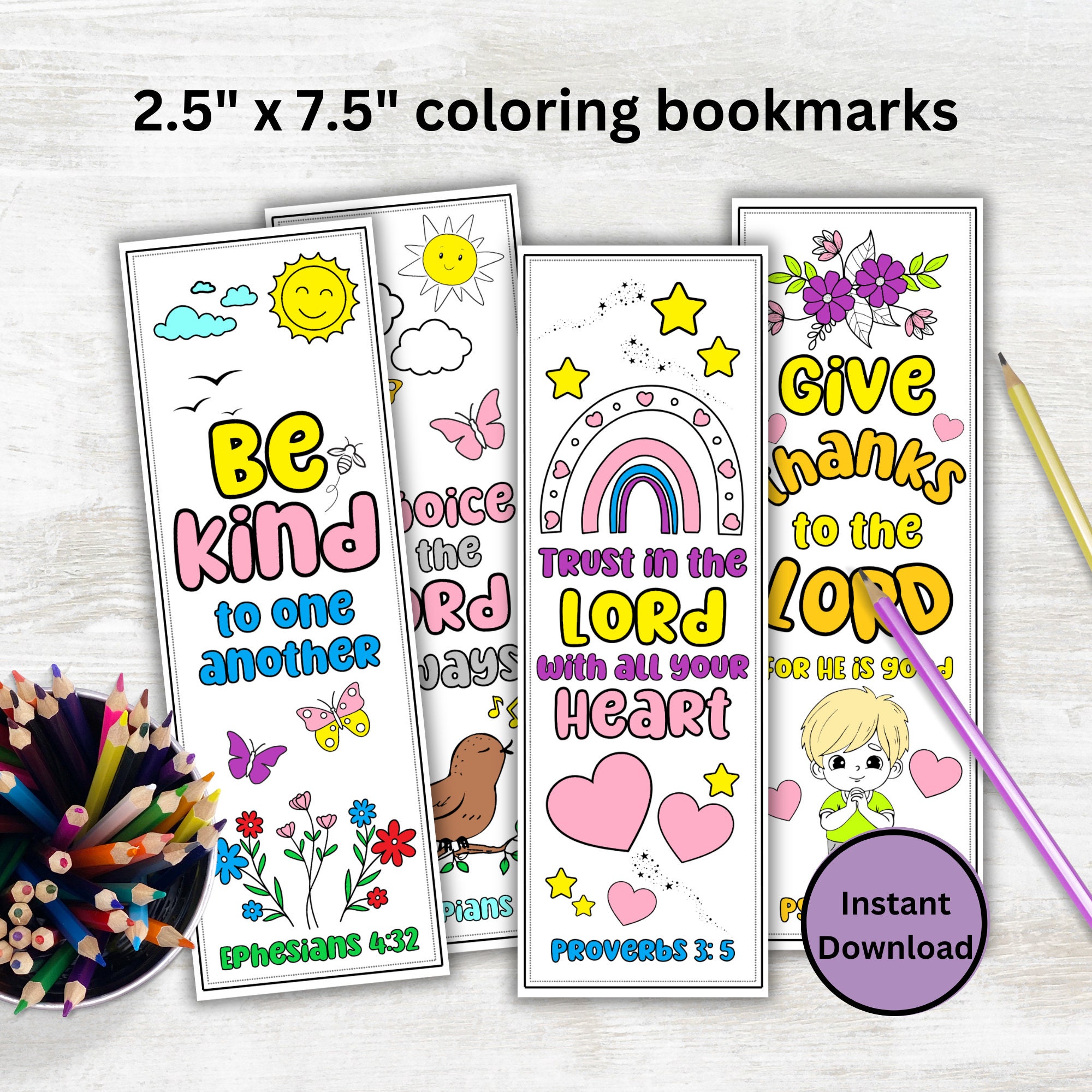 Bible Verse Coloring Bookmarks for Christian Kids, Bible Verse ...