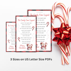 Legend of the Candy Cane Printable Poem Card, Candy Cane Legend Tag ...