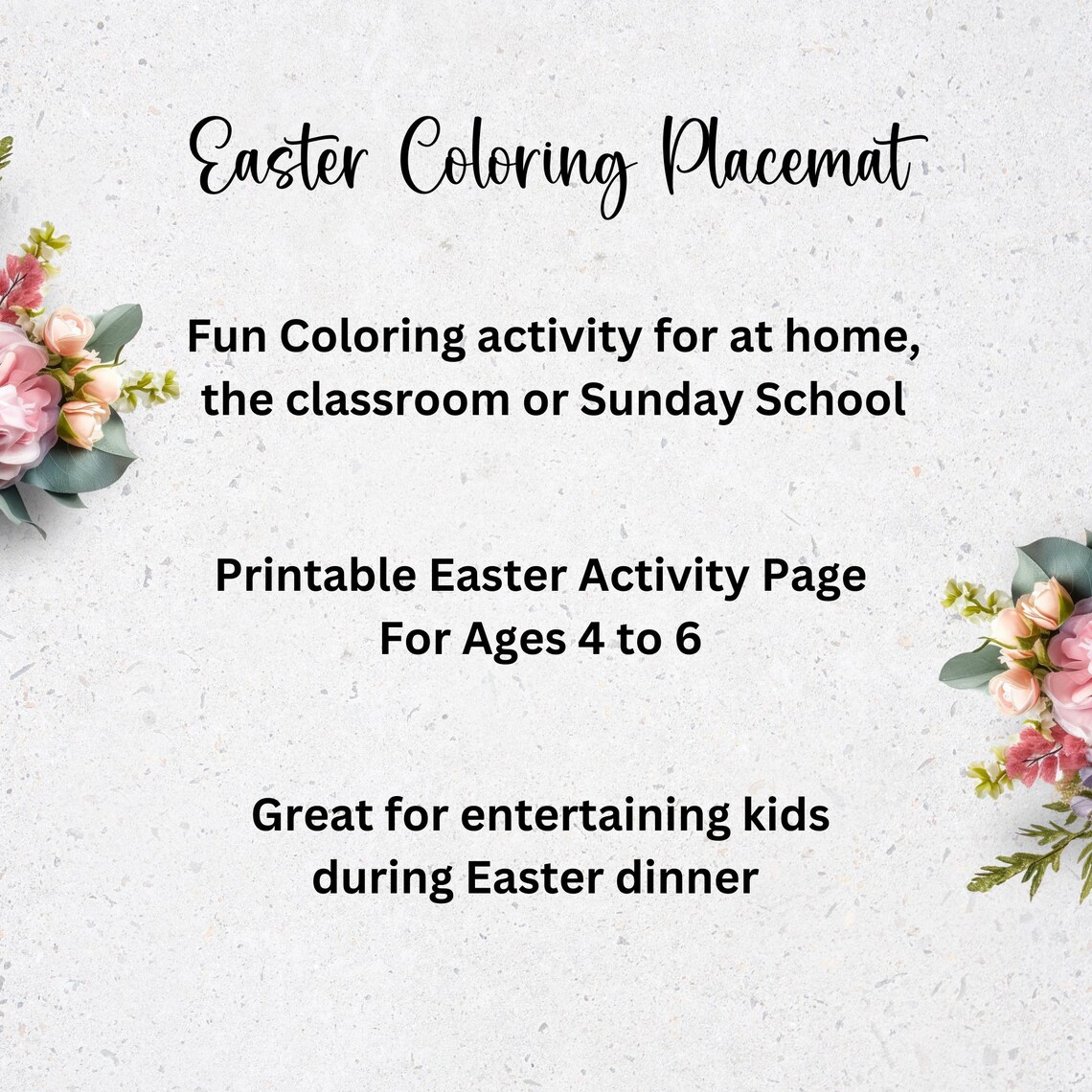 Christian Easter Placemat Printable Activity, Easter Bible Activity, He ...
