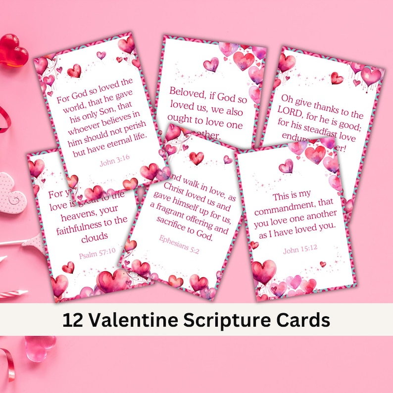 Christian Valentines Cards, Printable Scripture Cards, Mini Valentine ...