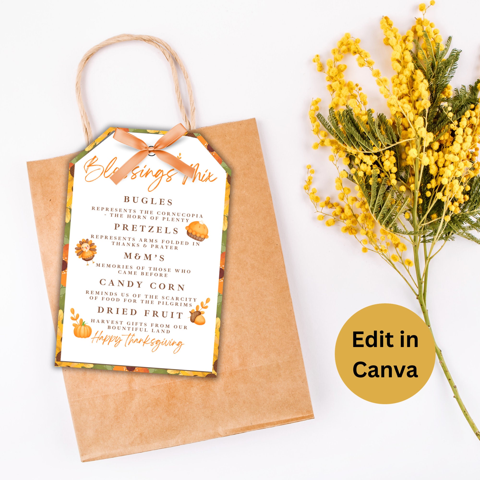 Blessing Mix Tag Editable, Thanksgiving Blessing Mix Poem, Fall ...
